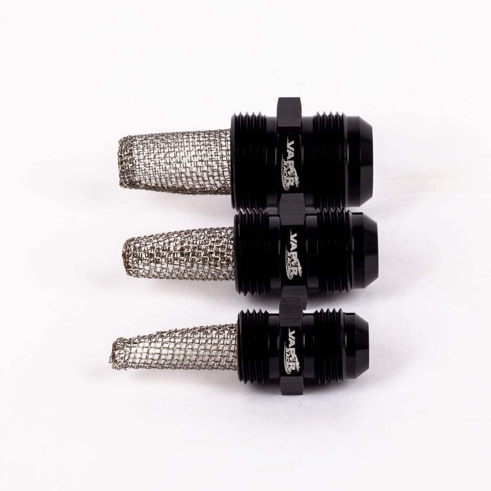 Straight Screened Filter Fitting - VapoR Racing